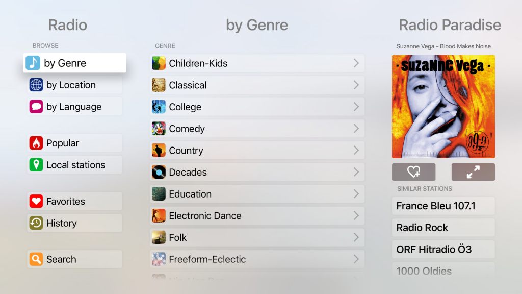 Receiver App is most used Apple TV Music App | airable